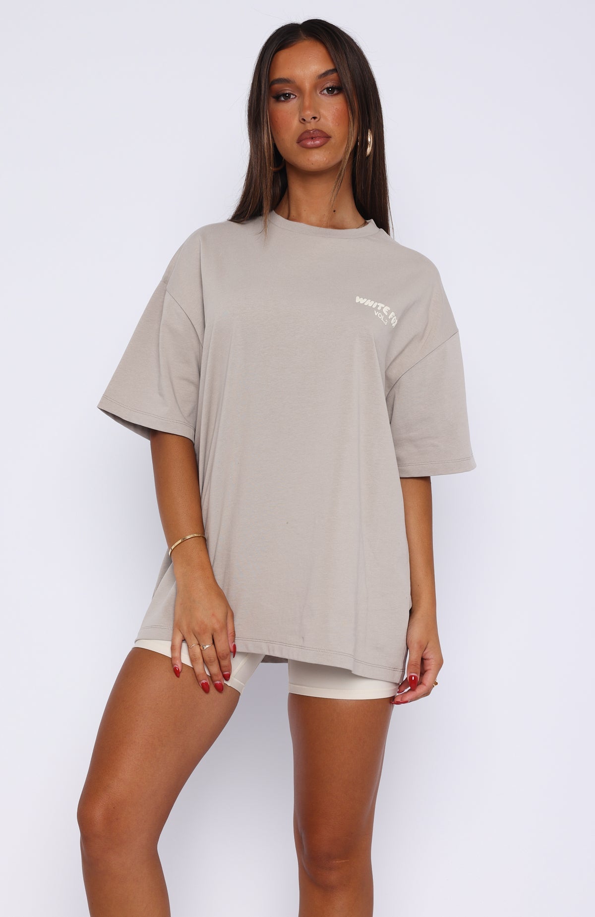 Offstage Oversized Tee Grey | White Fox Boutique