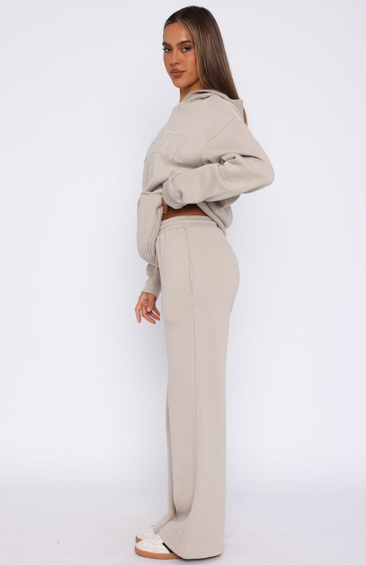 Shout It Out Wide Leg Sweatpants Moon | White Fox Boutique UK