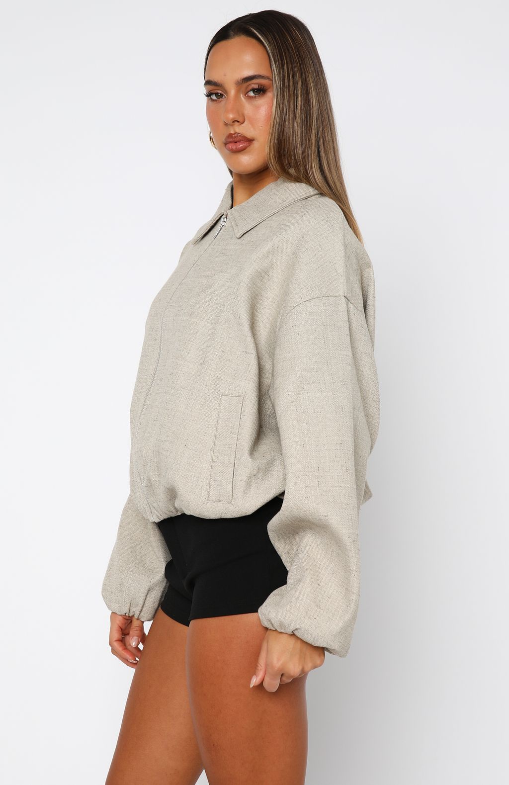 Go Ghost Bomber Jacket Sandshell | White Fox Boutique UK