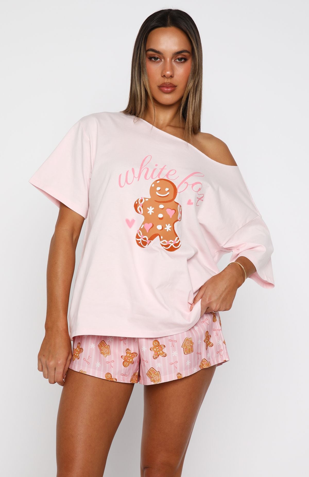 Sweetheart Pyjama Short Gingerbread Twist | White Fox Boutique UK