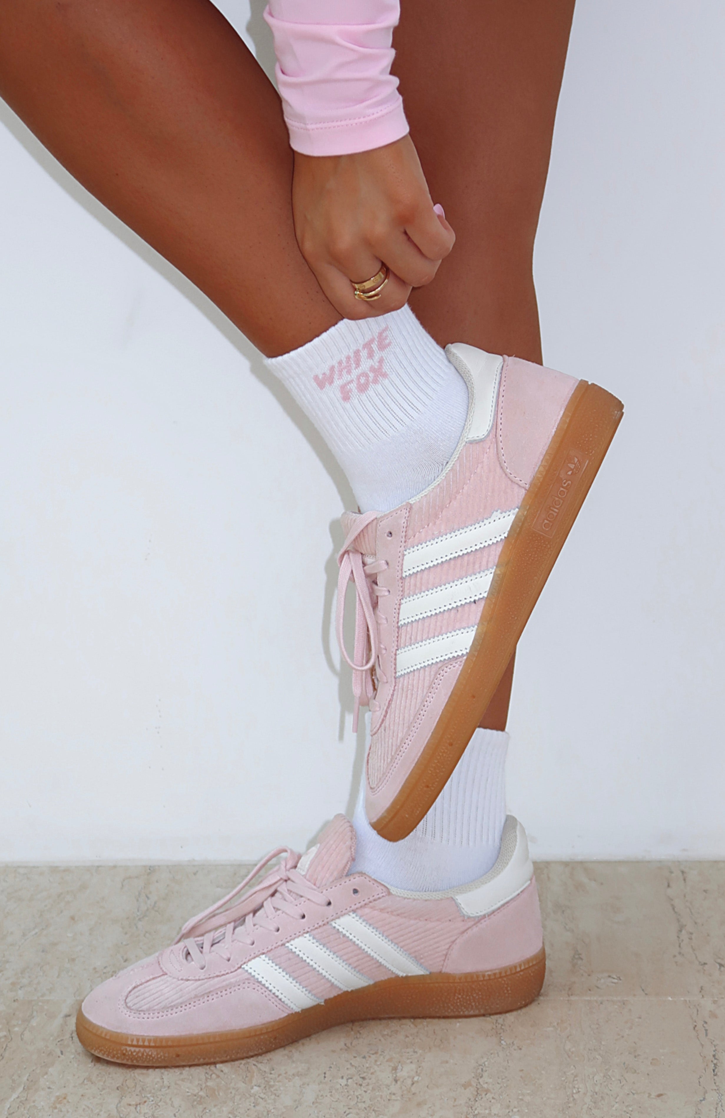 Offstage Socks White/Pink | White Fox Boutique UK