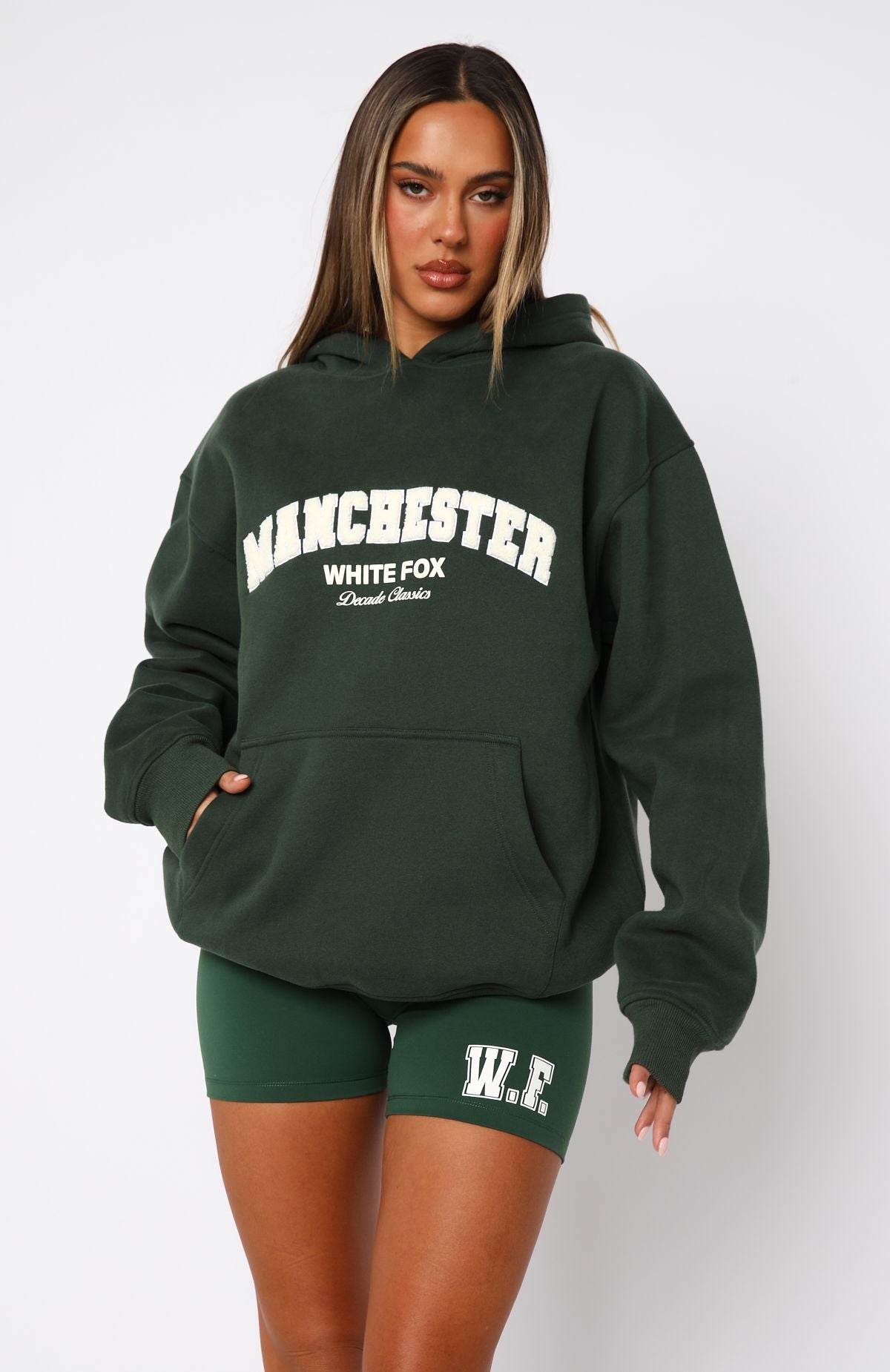Decade Classics Global Oversized Hoodie Forest Green White Fox
