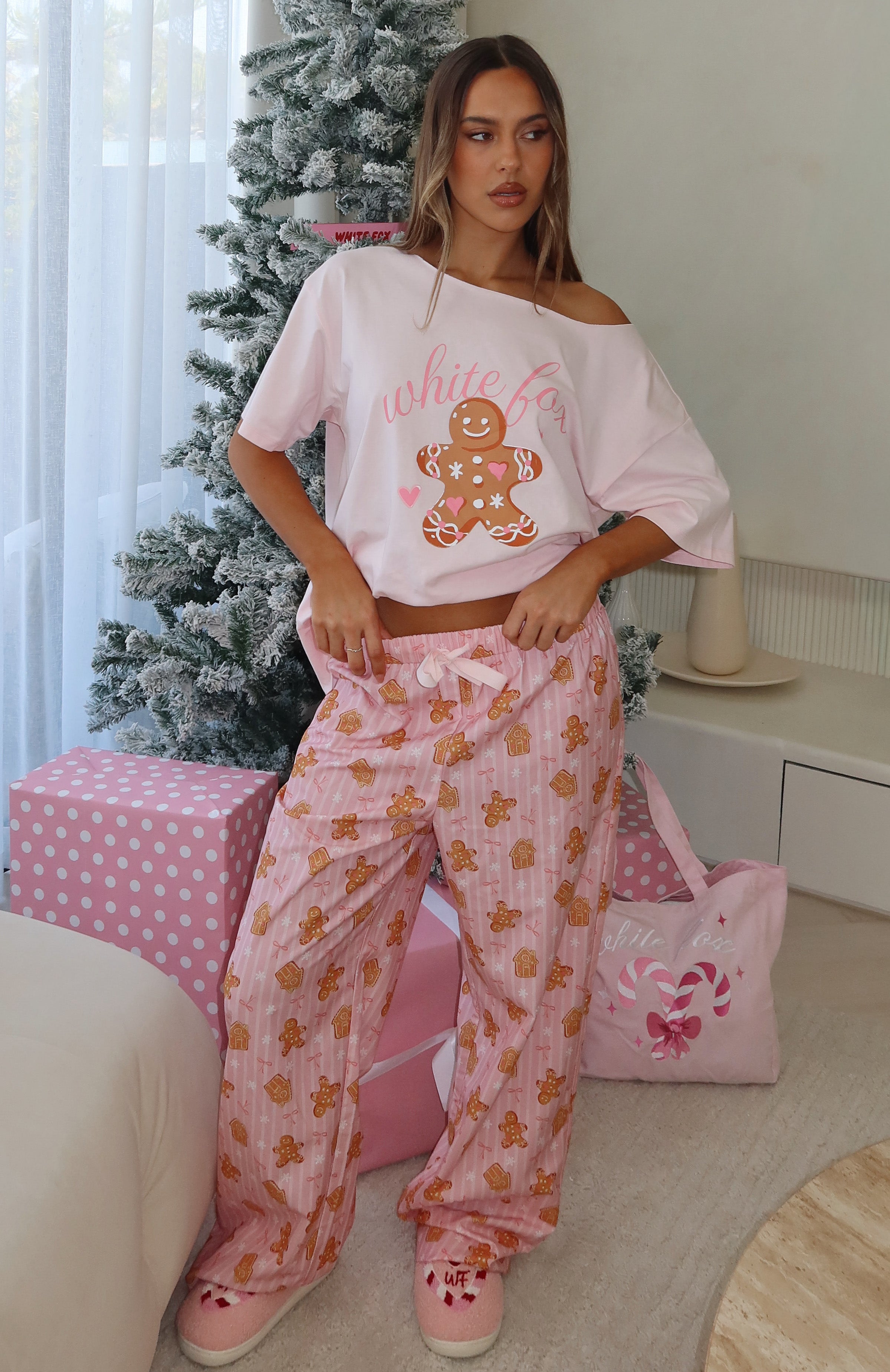 Sweetheart Pyjama Pants Gingerbread Twist | White Fox Boutique UK