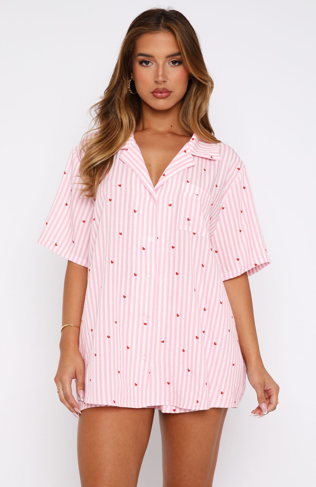Offline Pyjama Set Pink Sweetheart | White Fox Boutique UK