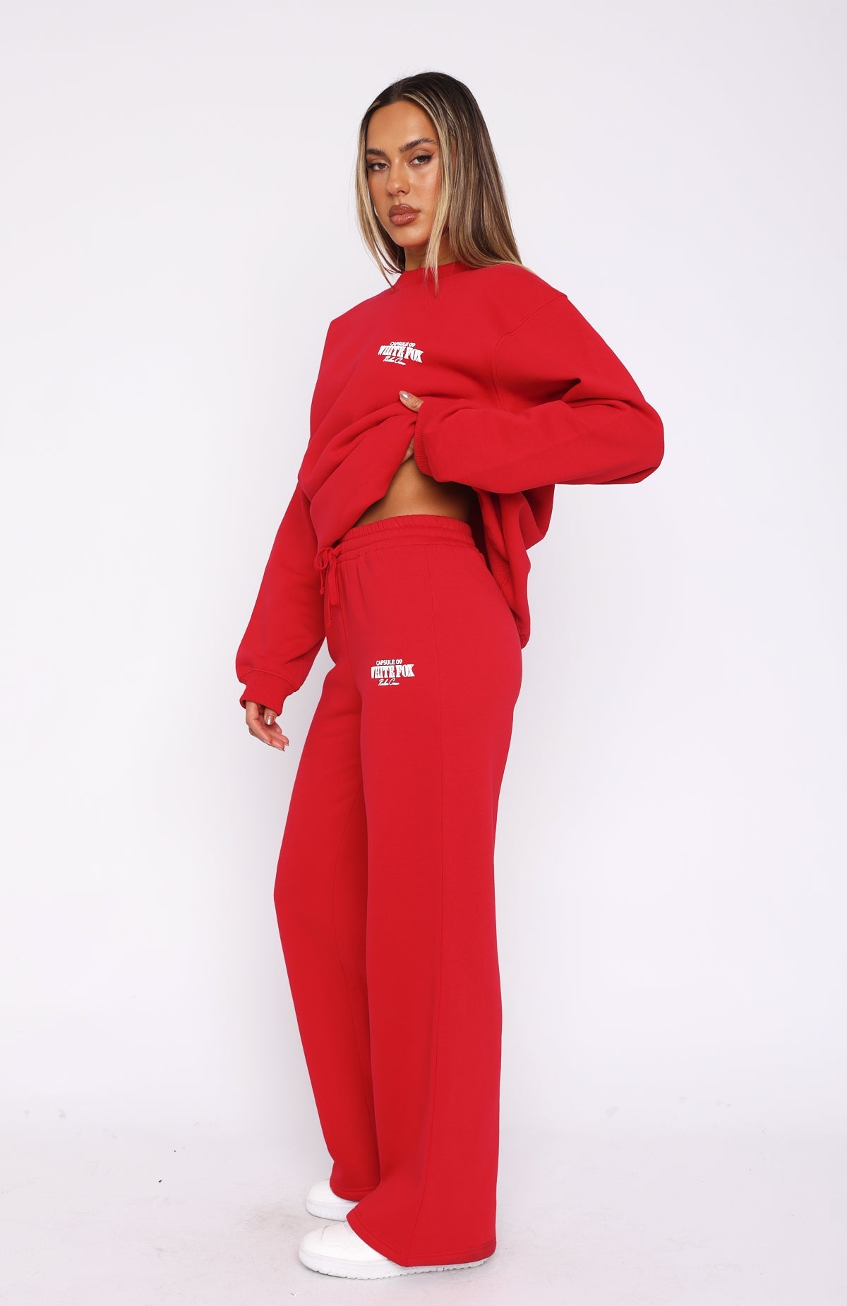 Capsule 9 Rodeo Crew Wide Leg Sweatpants Red | White Fox Boutique UK
