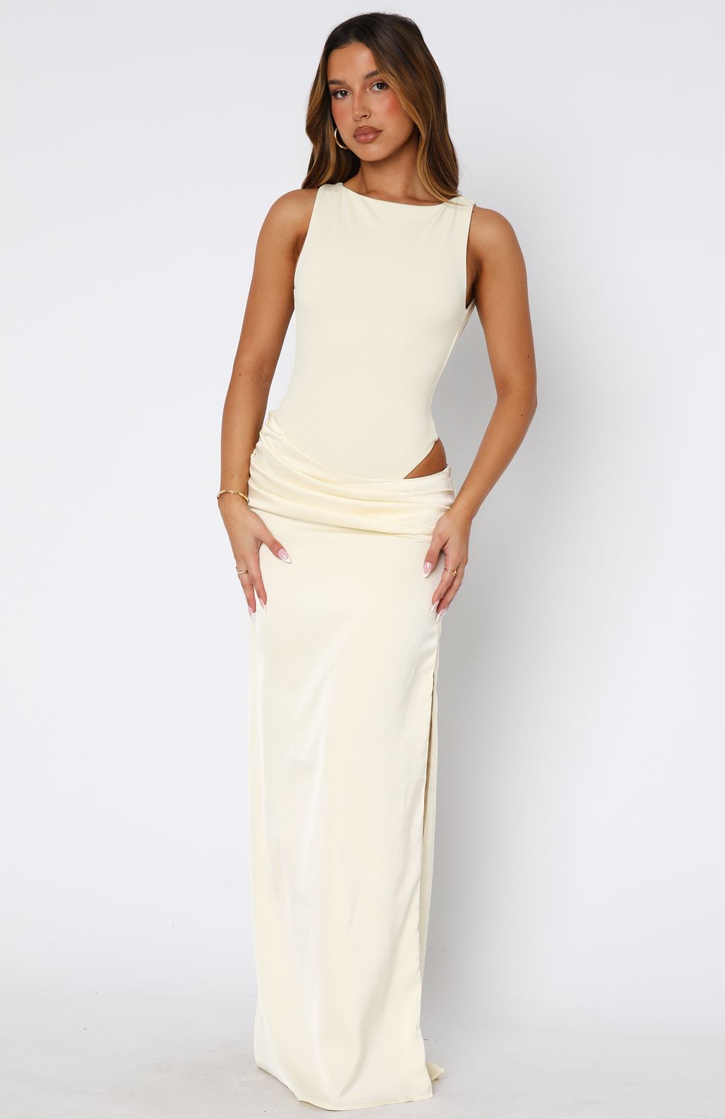 Moonlight Muse Maxi Dress Lemon | White Fox Boutique UK
