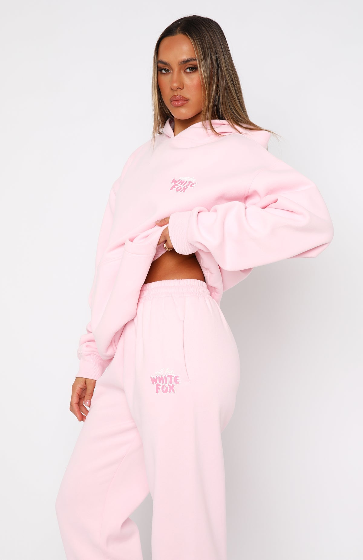 With Love Always Oversized Hoodie Baby Pink | White Fox Boutique UK