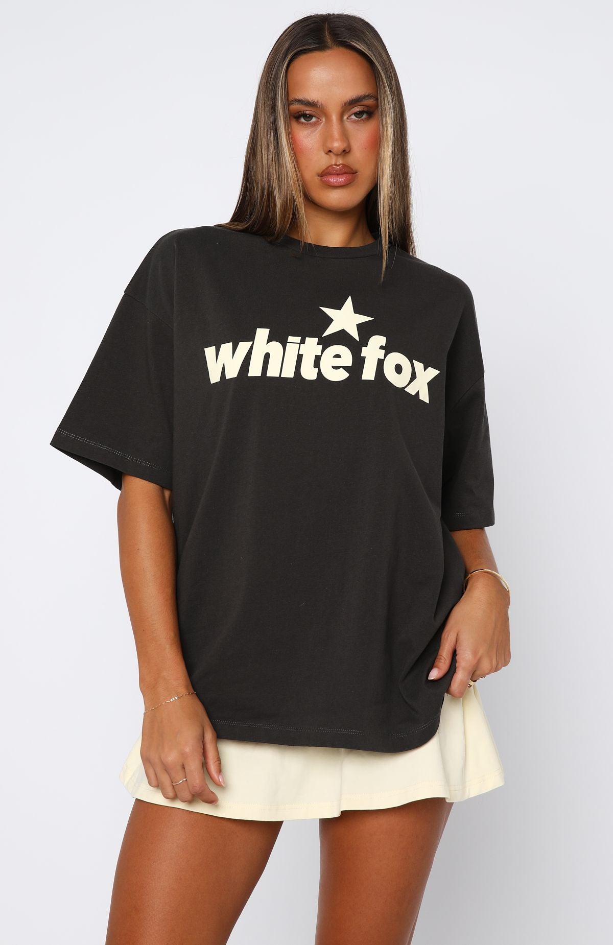 From The Archives Charli Oversized Tee Charcoal | White Fox Boutique UK