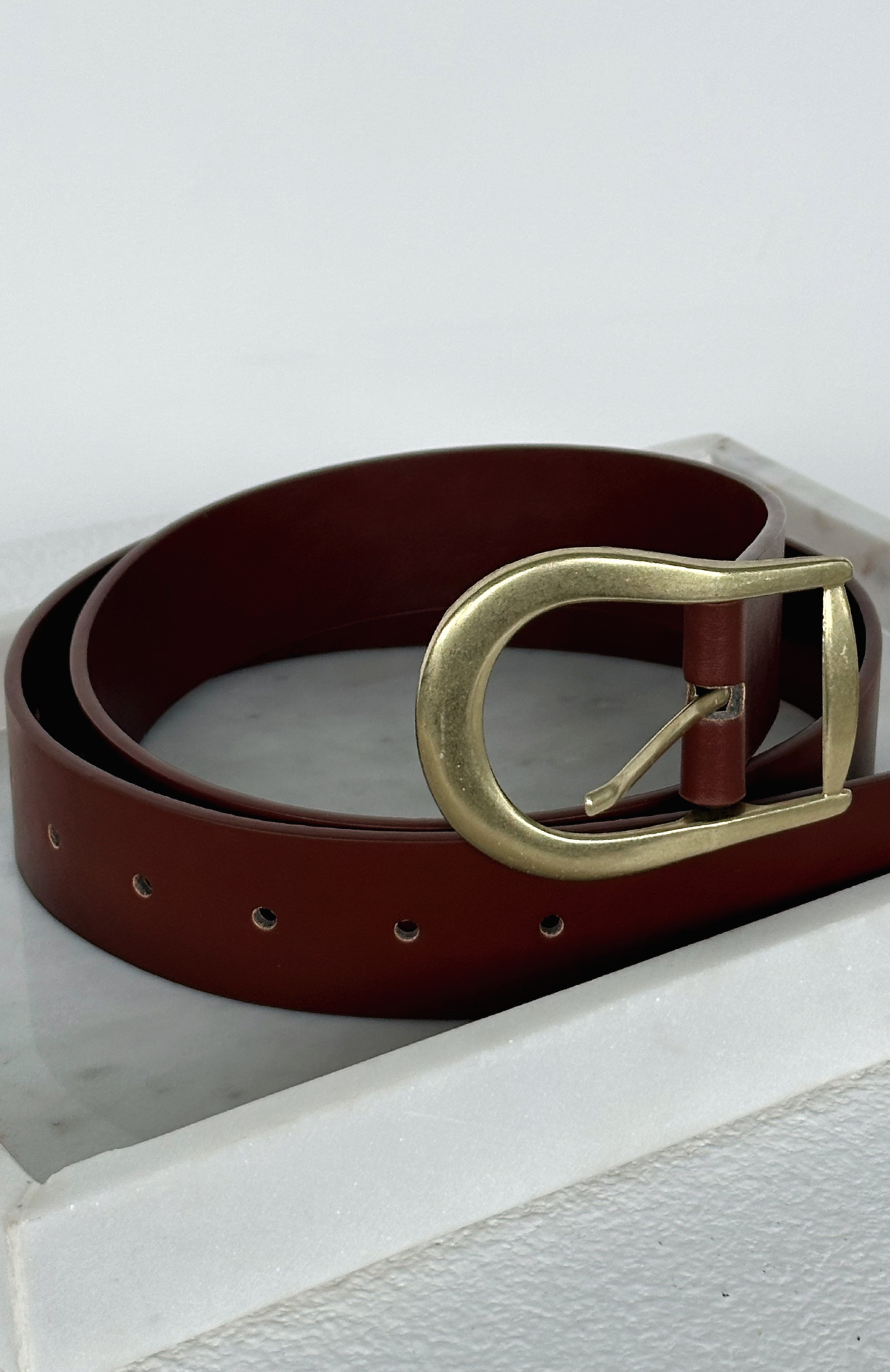 Austin Belt Brown/Gold | White Fox Boutique UK