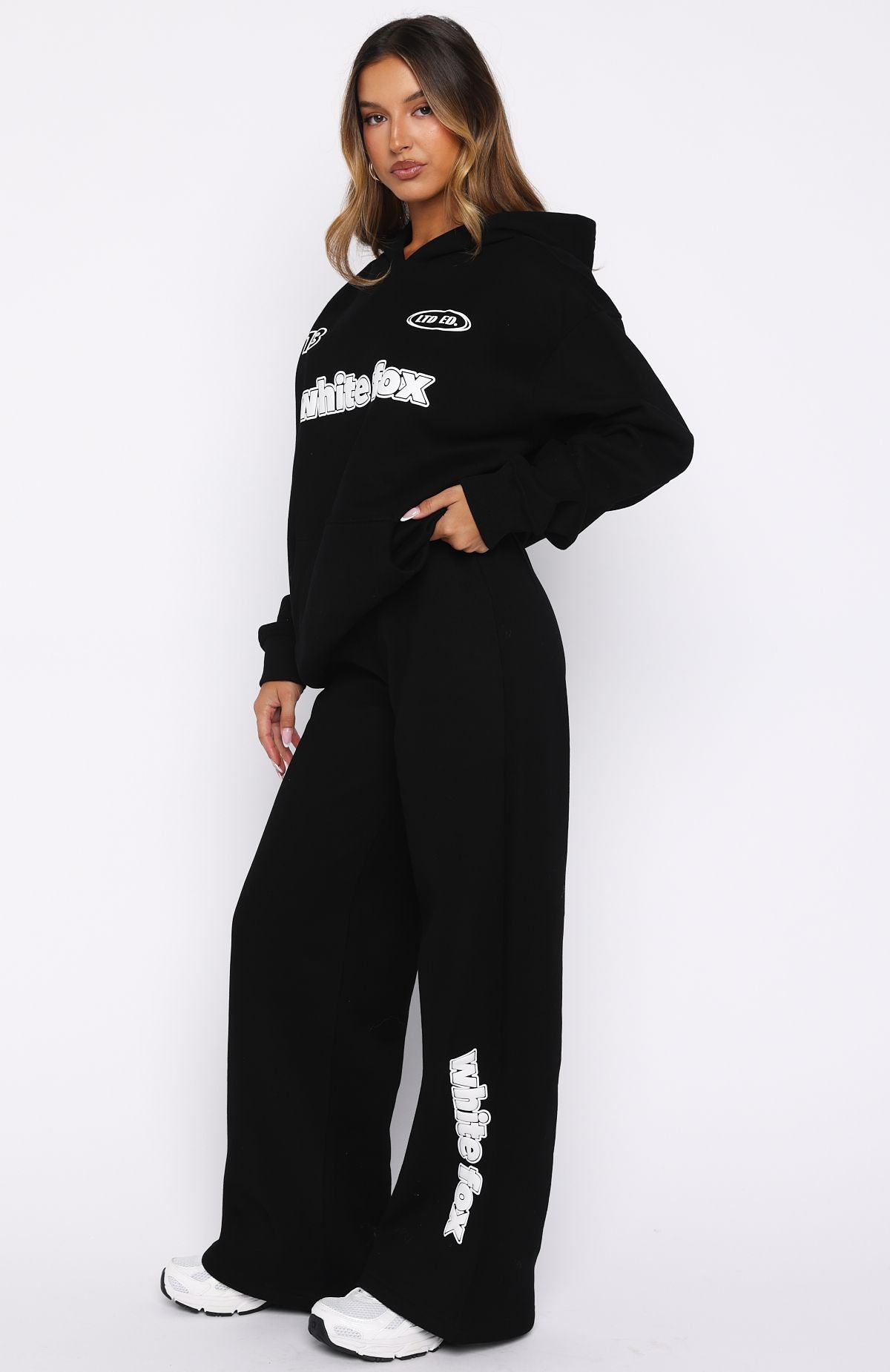 Ready To Go Wide Leg Sweatpants Black | White Fox Boutique UK