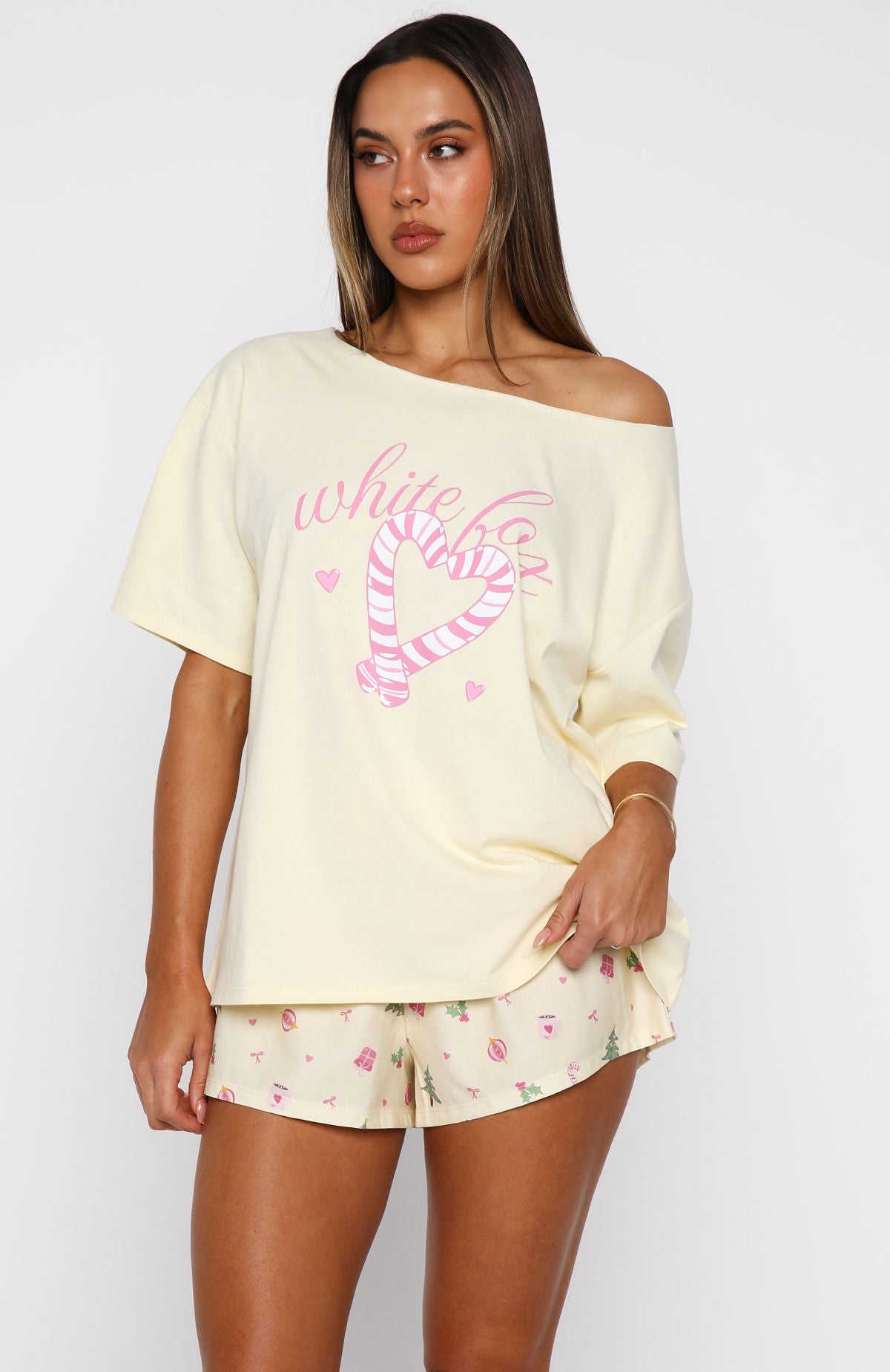 Sweetheart Pyjama Short Festive Flicker | White Fox Boutique UK