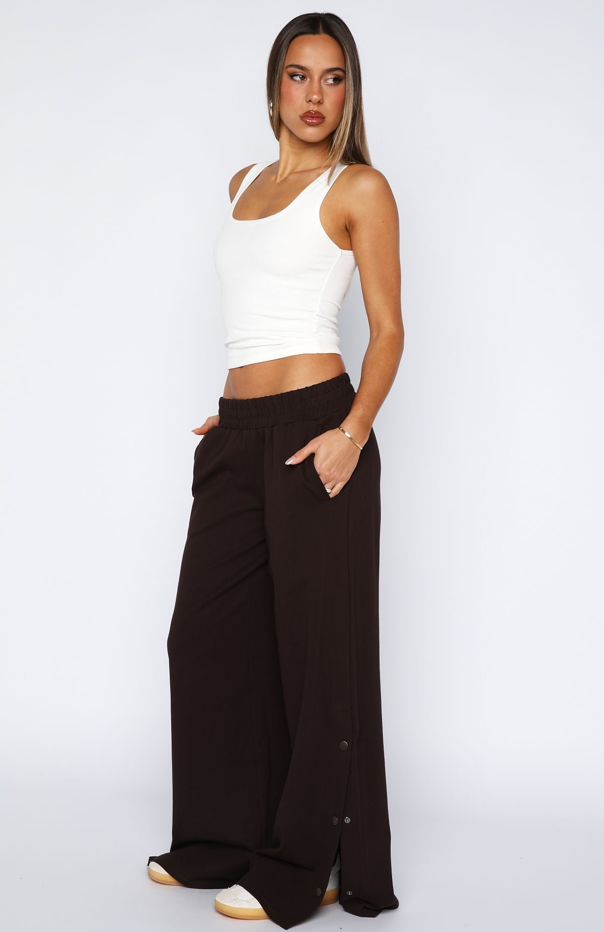 Our Bridges Burned Wide Leg Pants Chocolate | White Fox Boutique UK