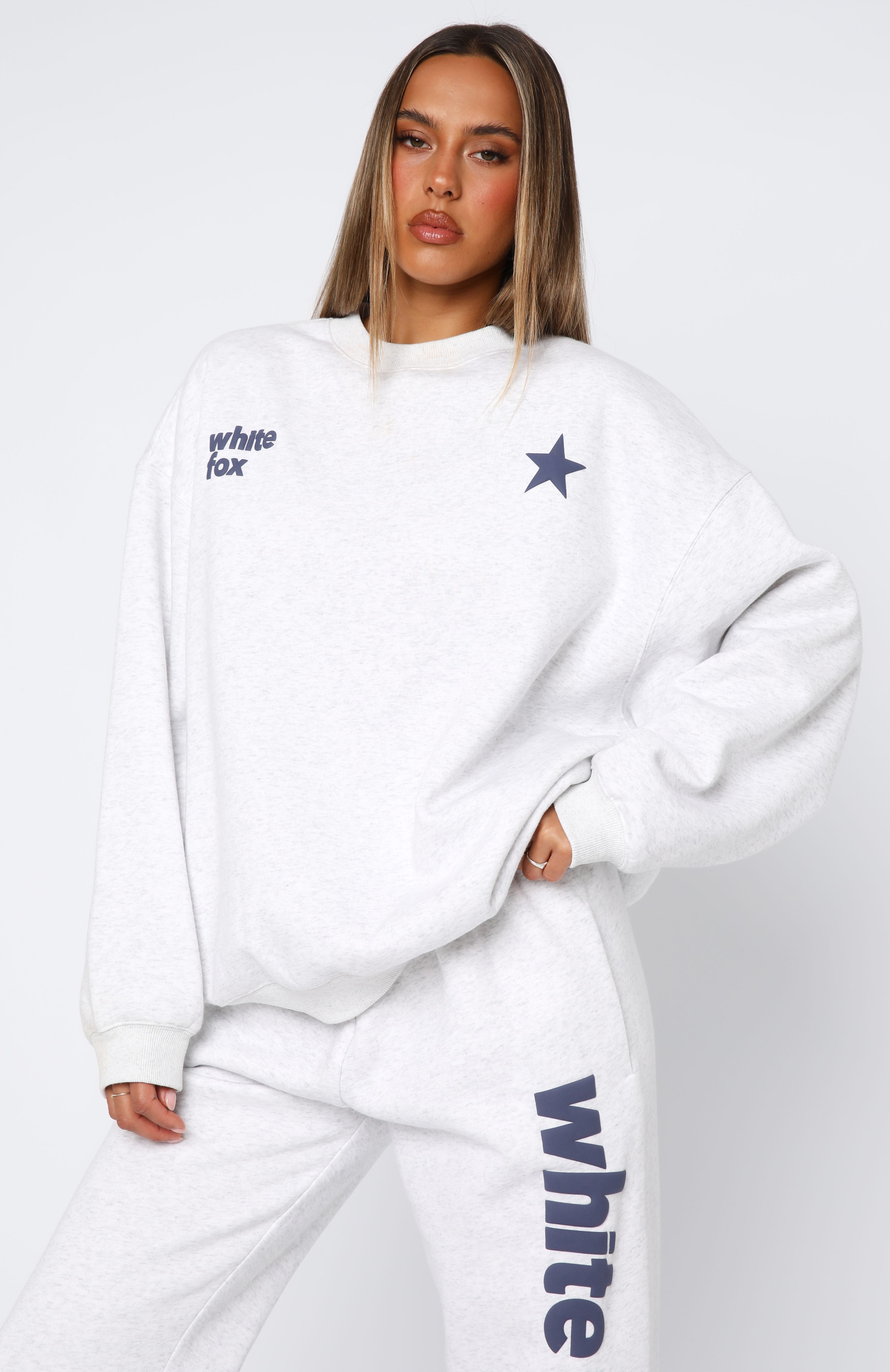 From The Archives Freya Oversized Sweater Grey Marle | White Fox ...