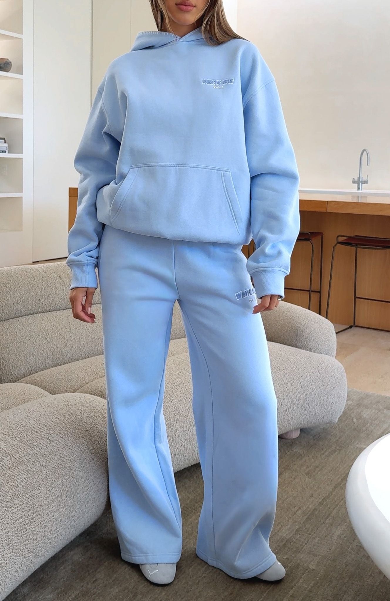 Vol. 1 Wide Leg Sweatpants Blue | White Fox Boutique UK