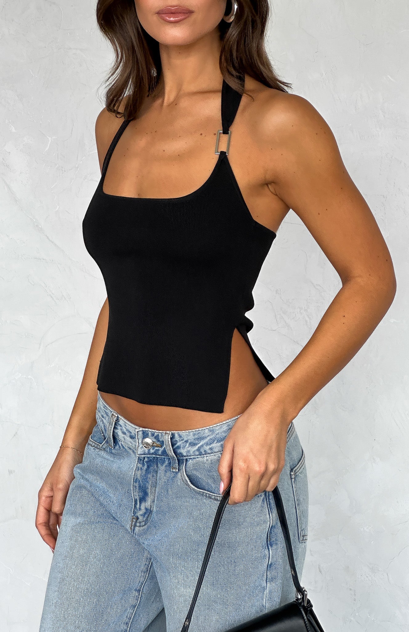 You're On Your Own Halter Top Black | White Fox Boutique UK