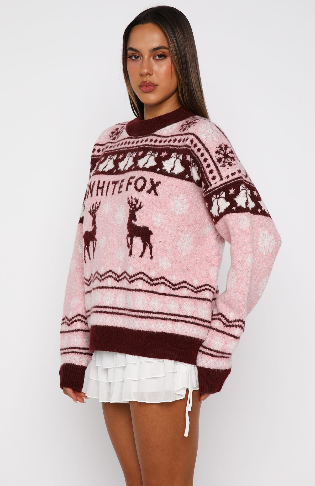 Arctic Fire Knit Sweater Crimson Twist | White Fox Boutique UK