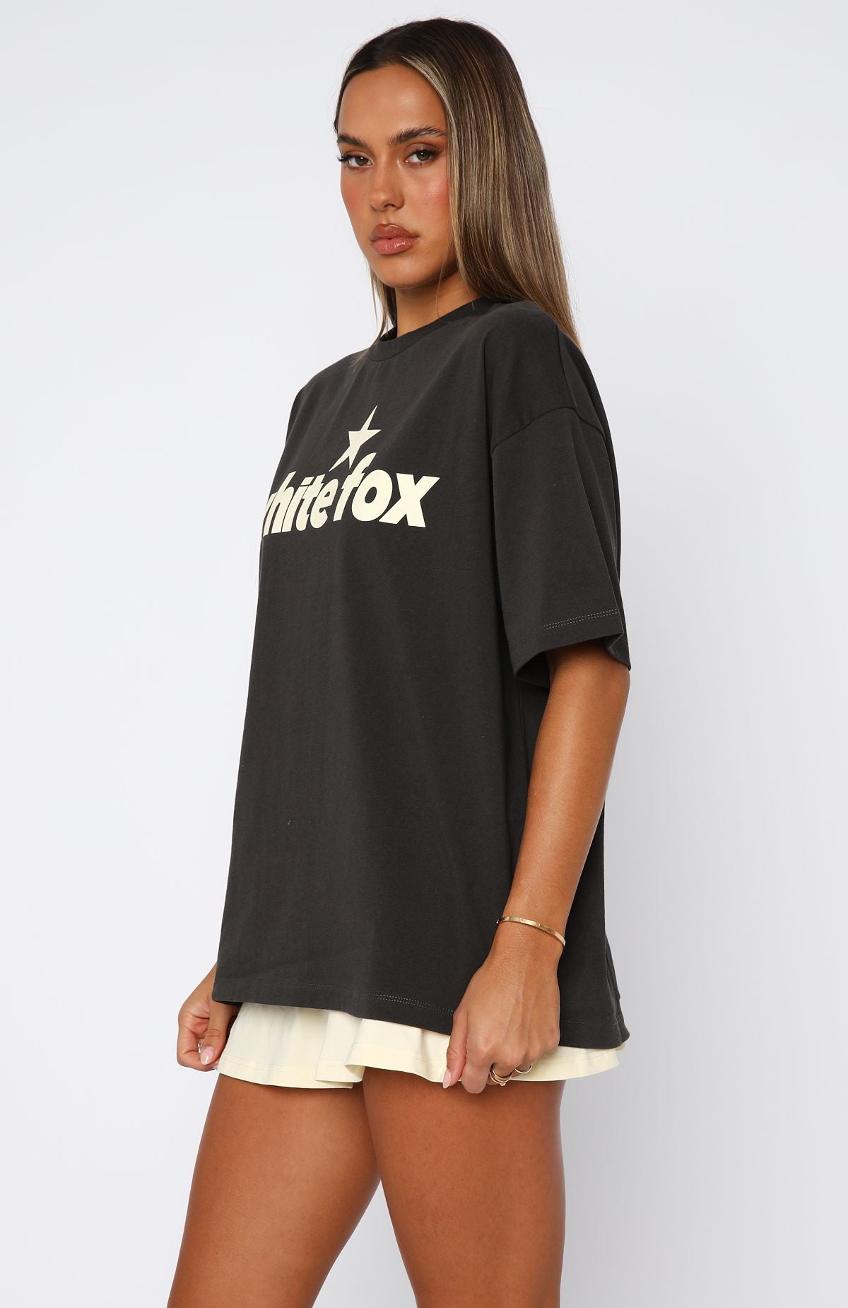 From The Archives Charli Oversized Tee Charcoal | White Fox Boutique UK