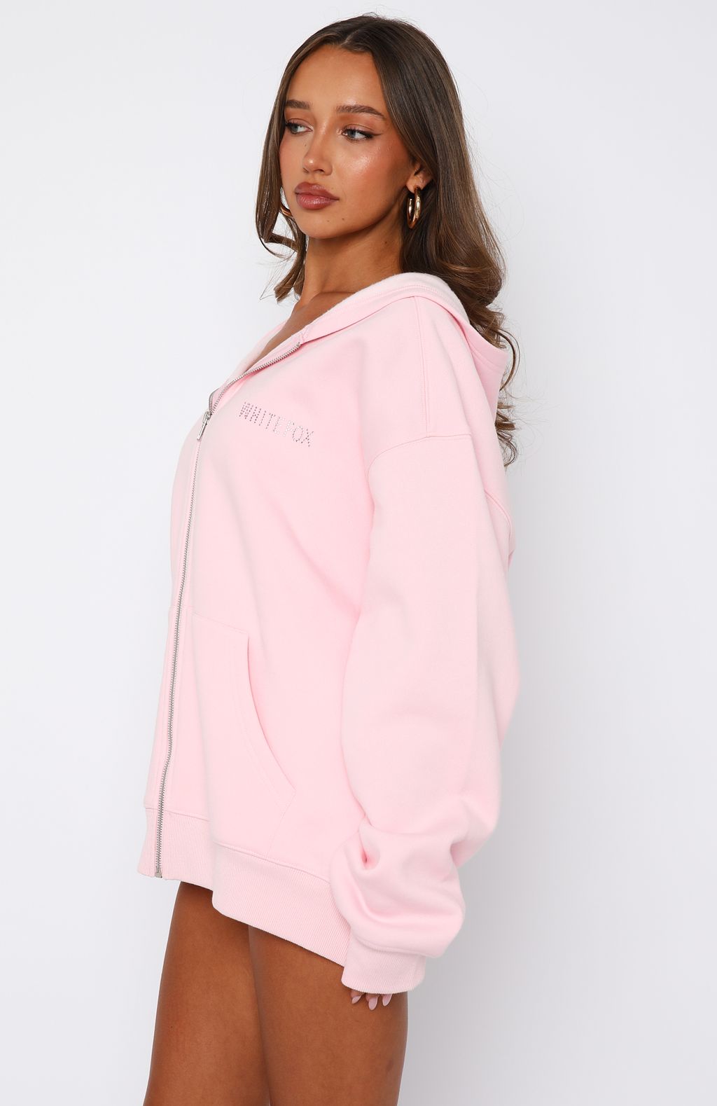 Celebrating Love Zip Front Hoodie Pink | White Fox Boutique UK