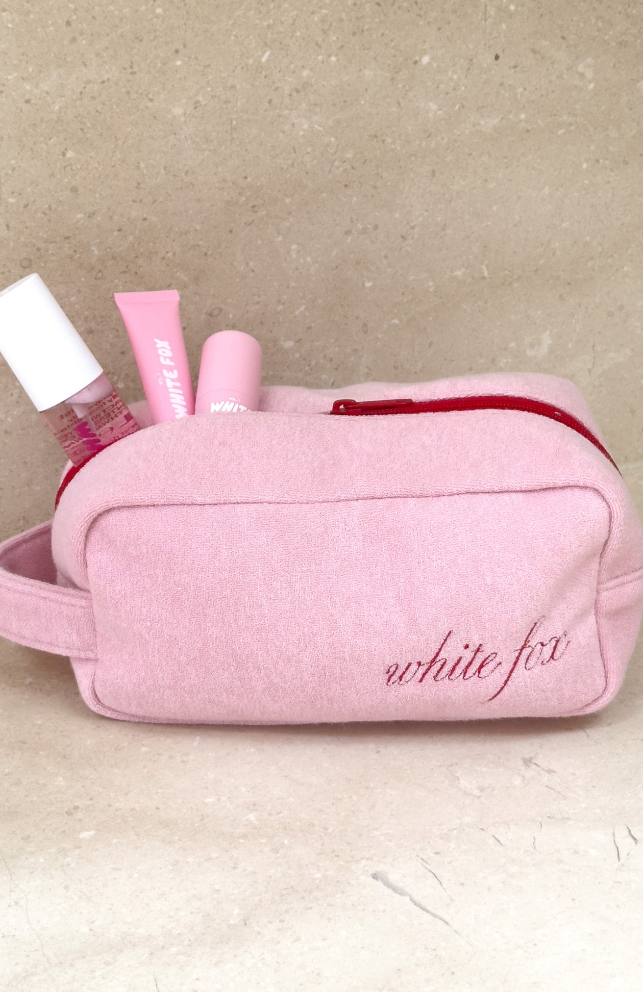 Lillian Cosmetic Bag Baby Pink | White Fox Boutique UK