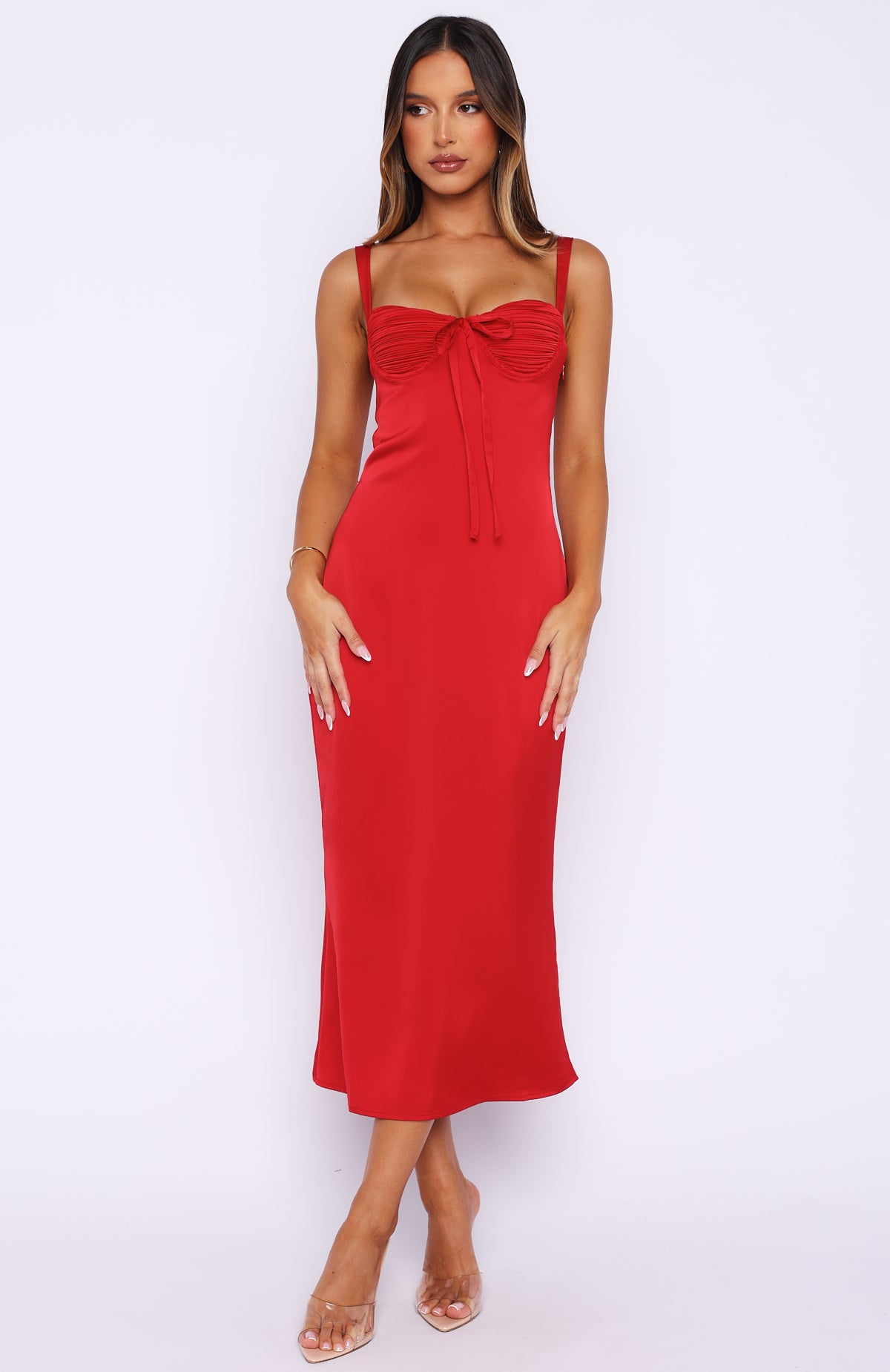 All Yours Midi Dress Red | White Fox Boutique UK