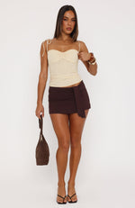 Can't Get Enough Mini Skort Chocolate | White Fox Boutique UK