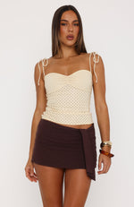 Crush Mode Top Cream/Choc Polka Dot | White Fox Boutique UK