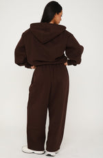 Core Classic Barrel Leg Sweatpants Chocolate | White Fox Boutique UK