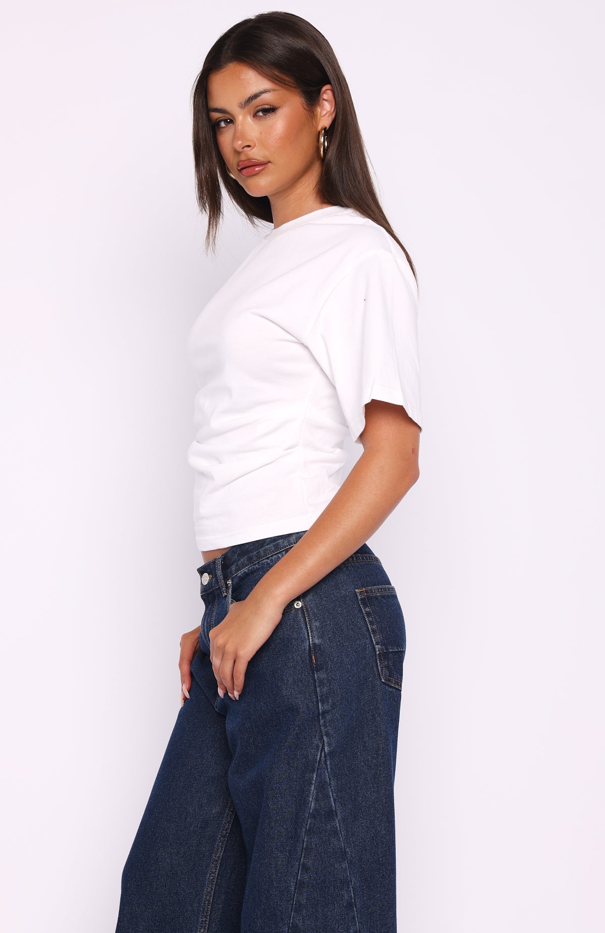 Destination Unknown Cinched Waist Boxy Tee White | White Fox Boutique UK