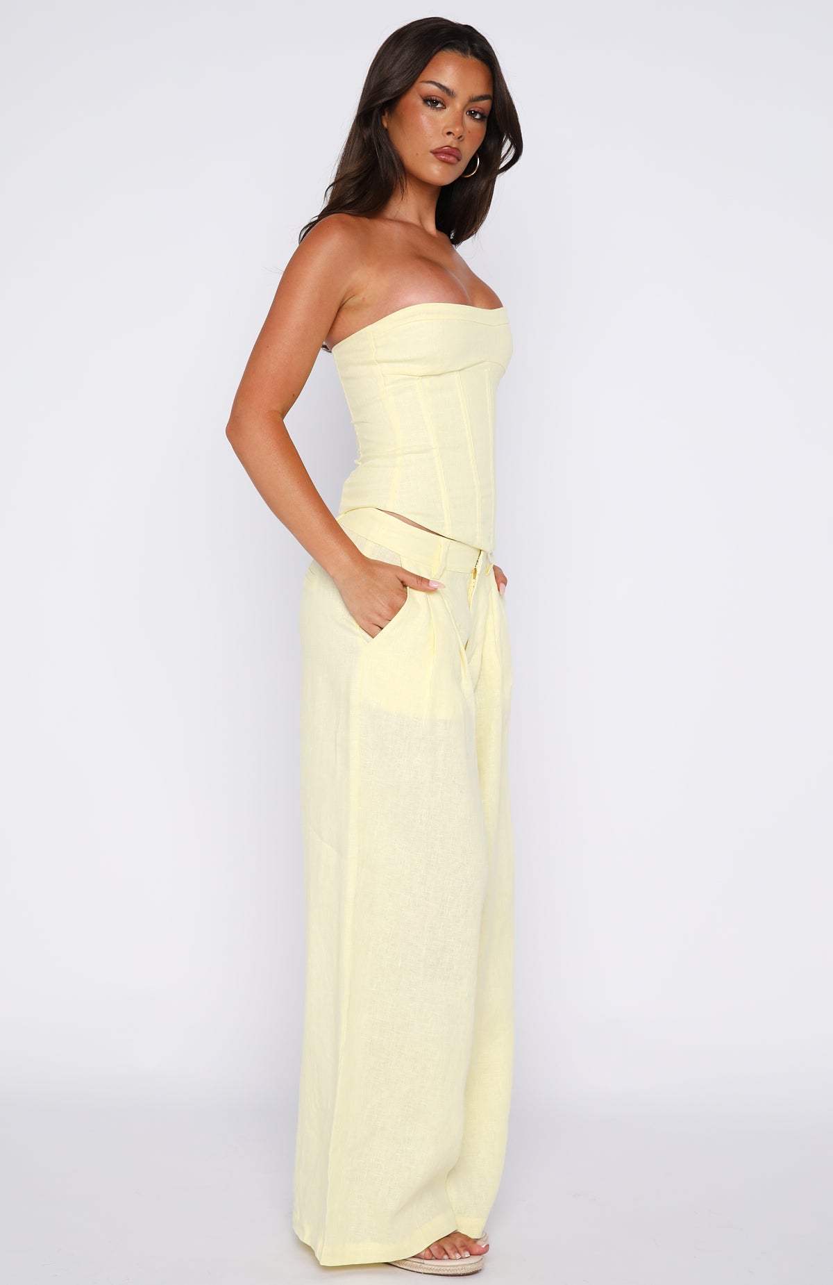 Unfinished Feelings Pants Lemon | White Fox Boutique UK