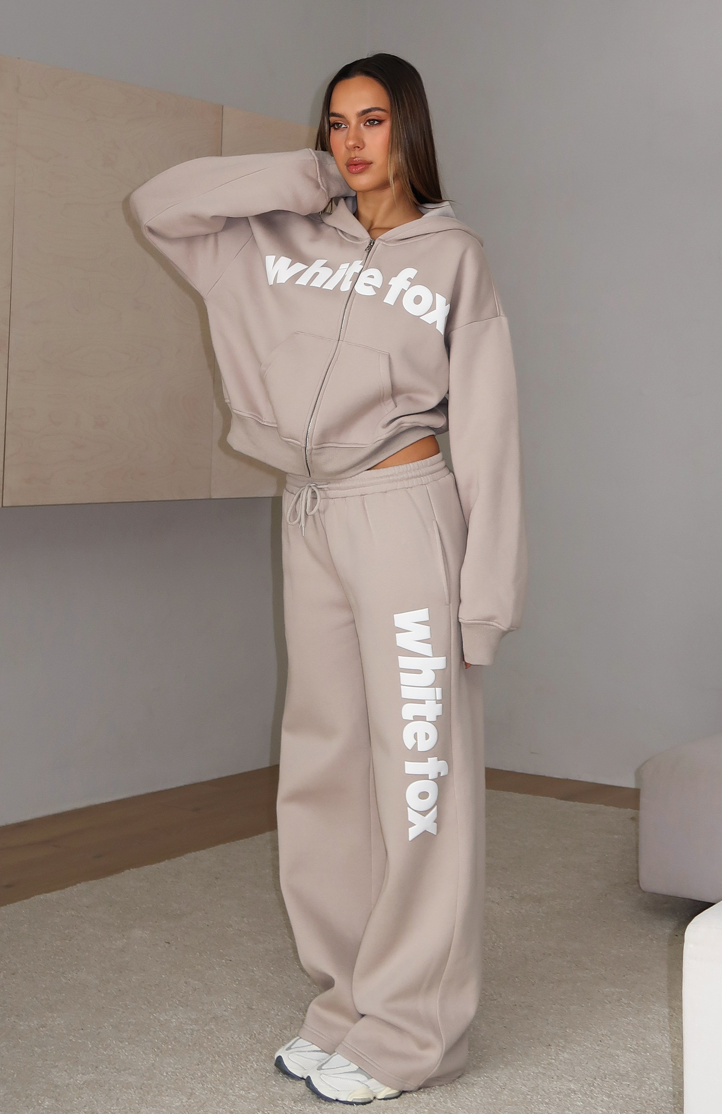 From The Archives Kenzie Wide Leg Sweatpants Moon | White Fox Boutique UK