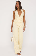 Fun In The Sun Halter Top Lemon | White Fox Boutique UK