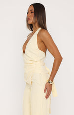 Fun In The Sun Halter Top Lemon | White Fox Boutique UK