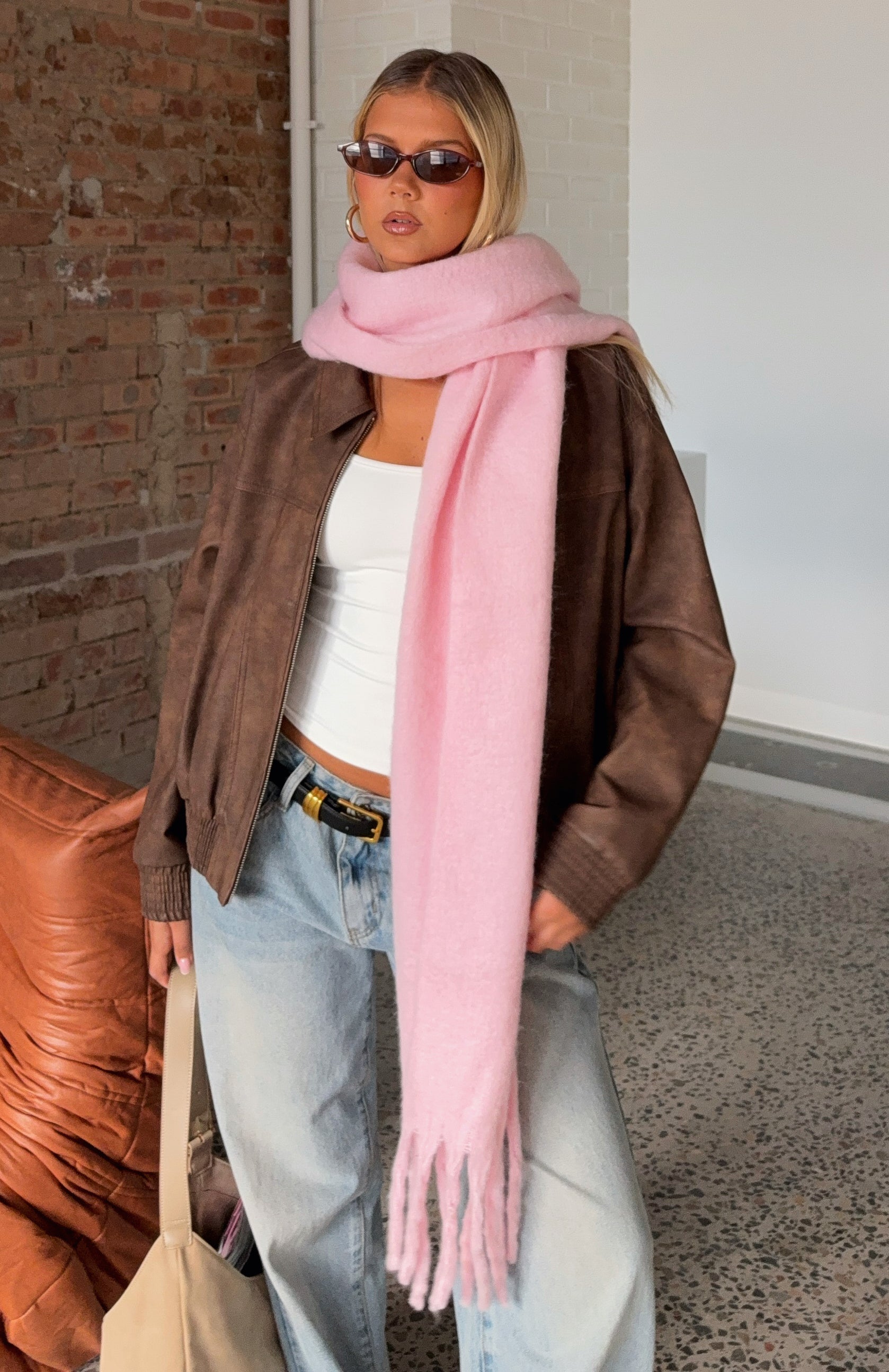 Luna Scarf Baby Pink | White Fox Boutique UK