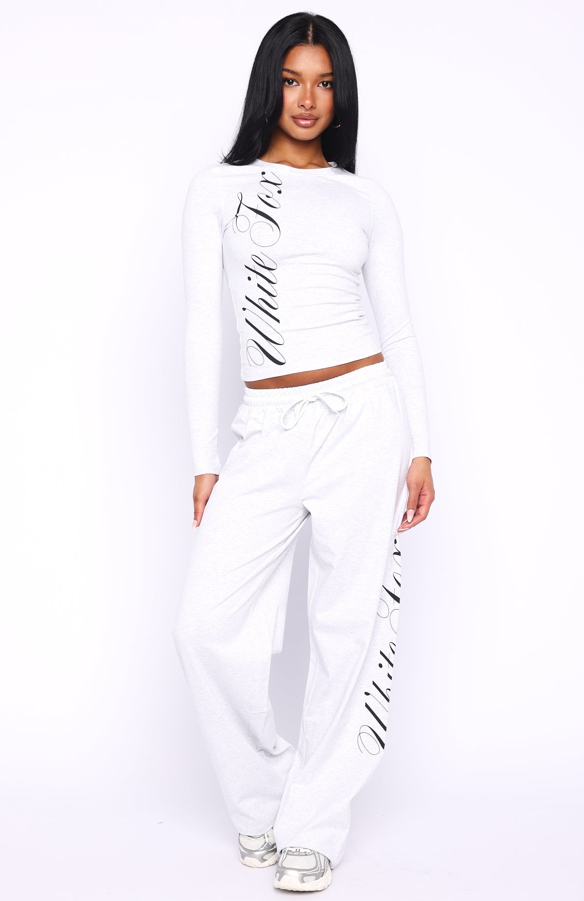Luxurious Girl Track Pants Grey Marle | White Fox Boutique UK