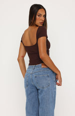 Not Like The Rest Short Sleeve Top Chocolate | White Fox Boutique UK