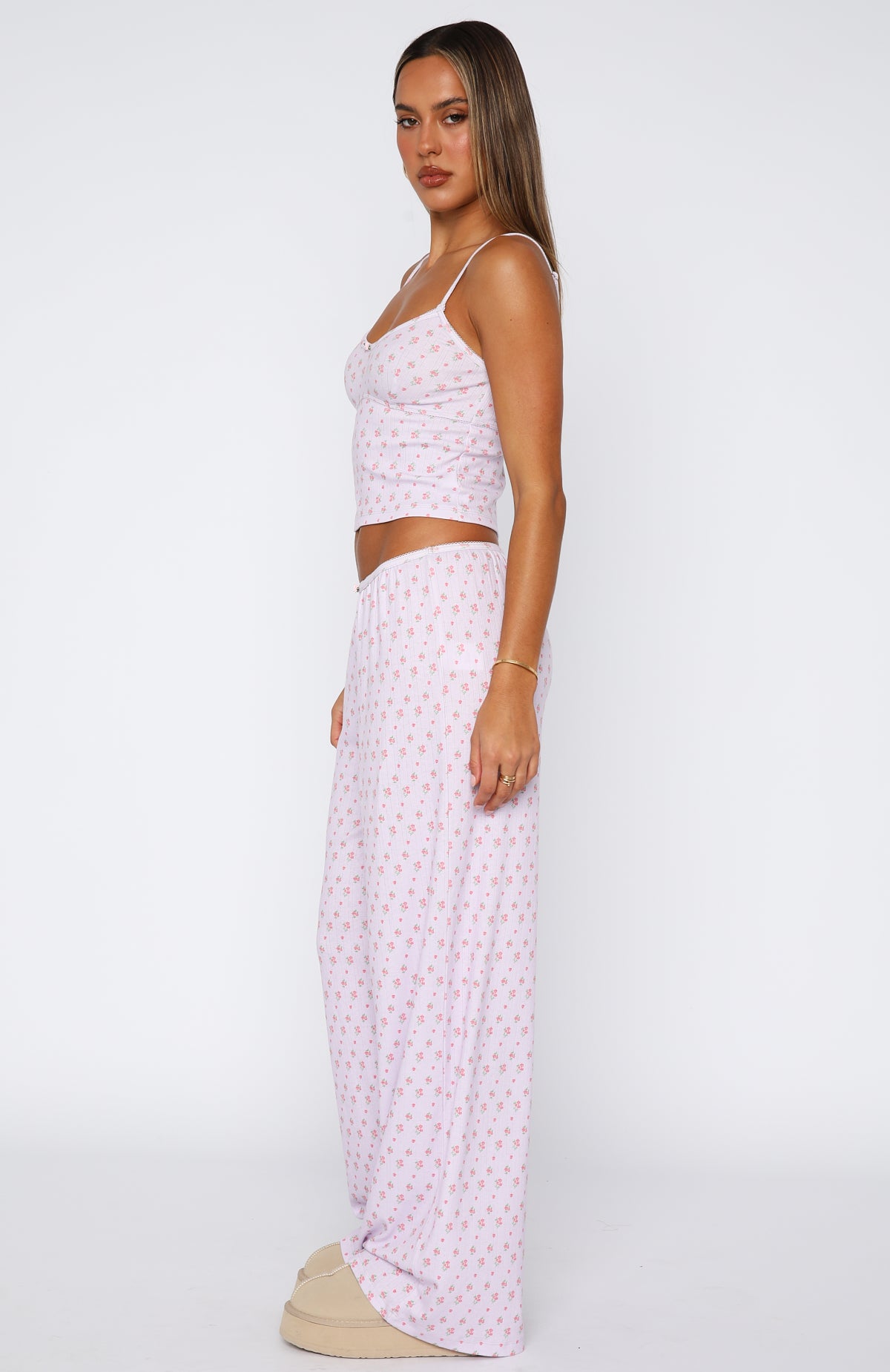 Snuggle Season Pyjama Pants Purple Floral | White Fox Boutique UK