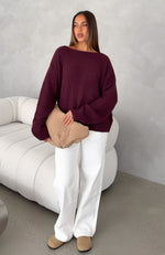 Softer Love Knit Sweater Merlot | White Fox Boutique UK