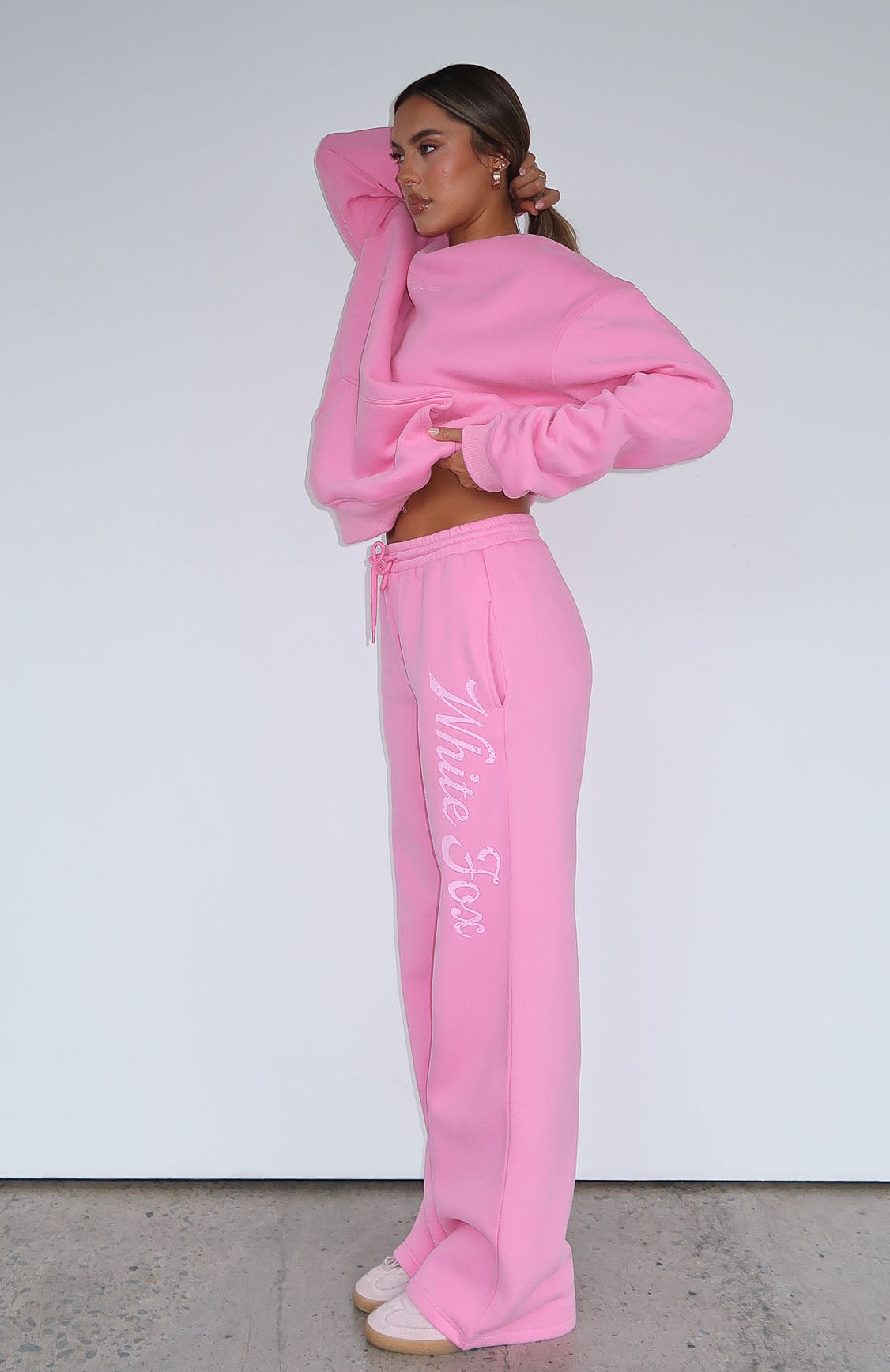 The Good Life Wide Leg Sweatpants Pink | White Fox Boutique UK