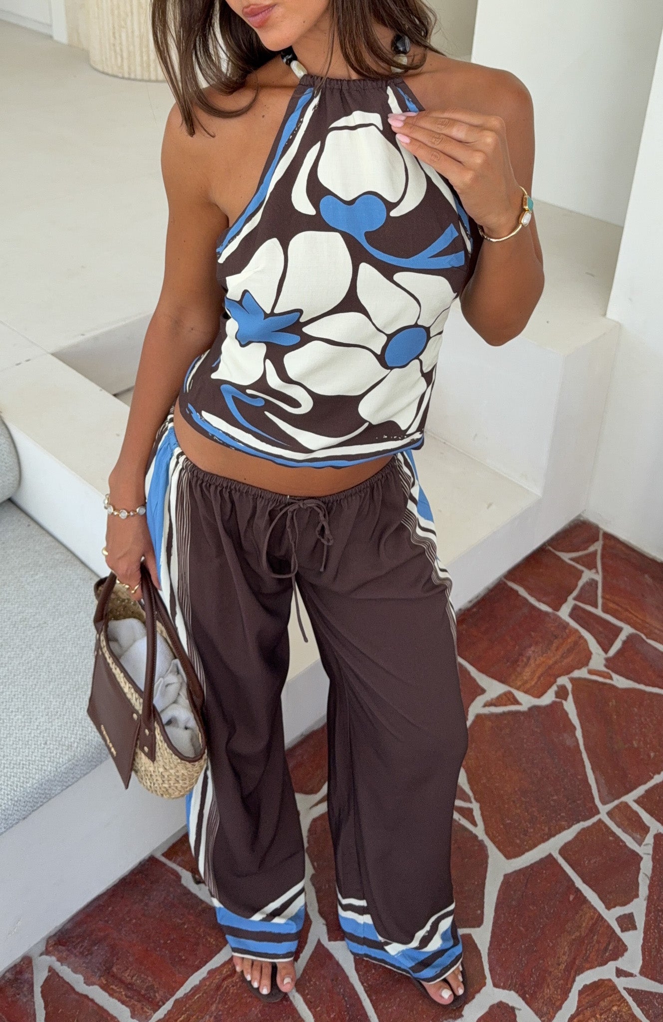 Tropic Muse Halter Top Cocoa Symphony | White Fox Boutique UK