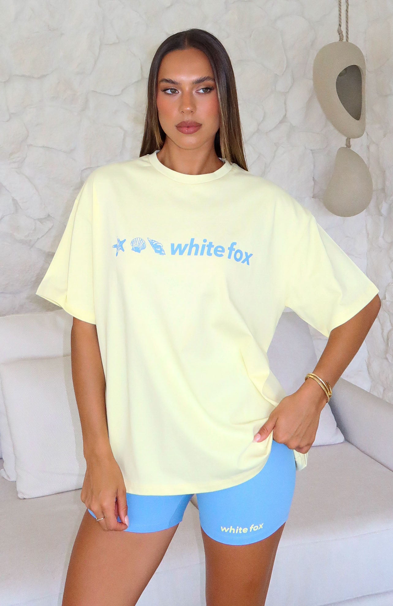 Tropic Rush Oversized Tee Lemon | White Fox Boutique UK