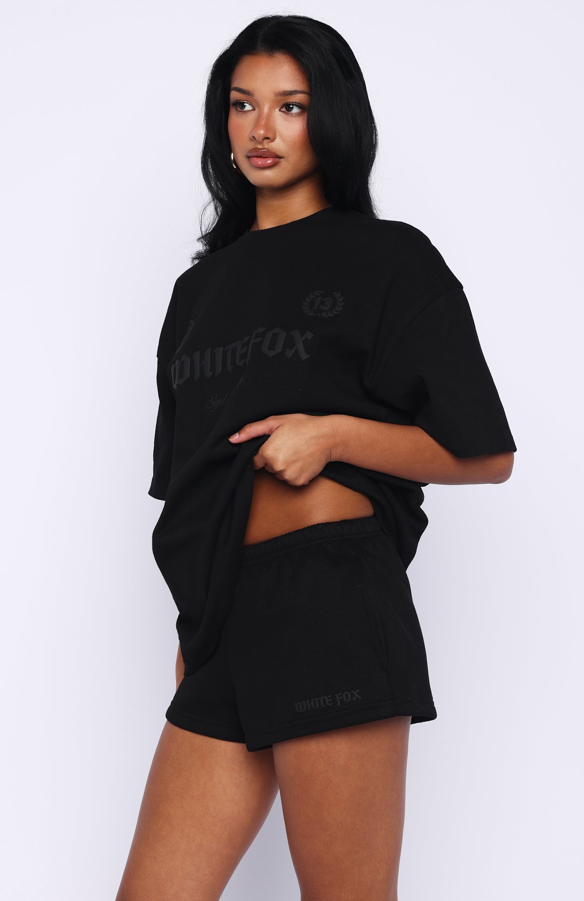 Vibe Too High Lounge Shorts Black | White Fox Boutique UK
