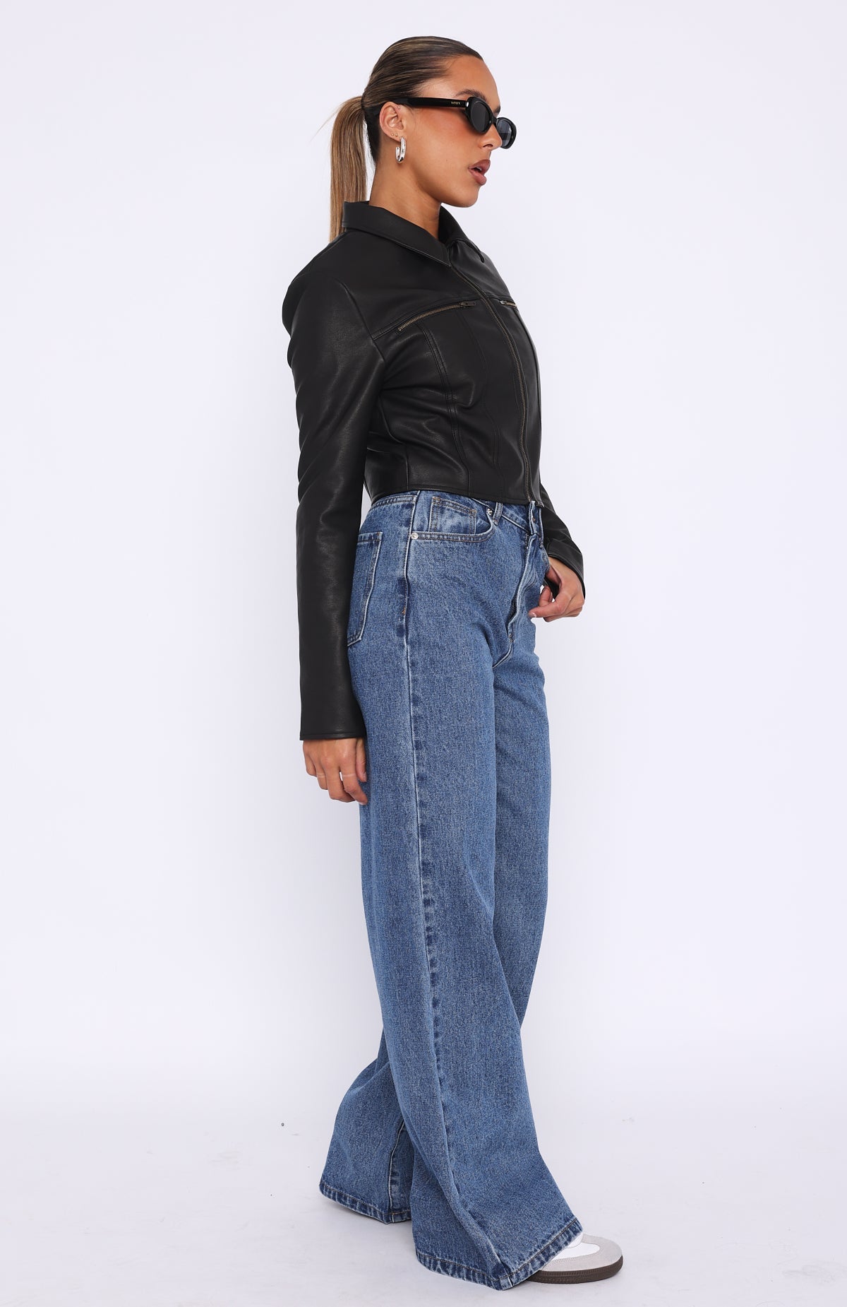Lola High Rise Wide Leg Jeans True Blue | White Fox Boutique UK